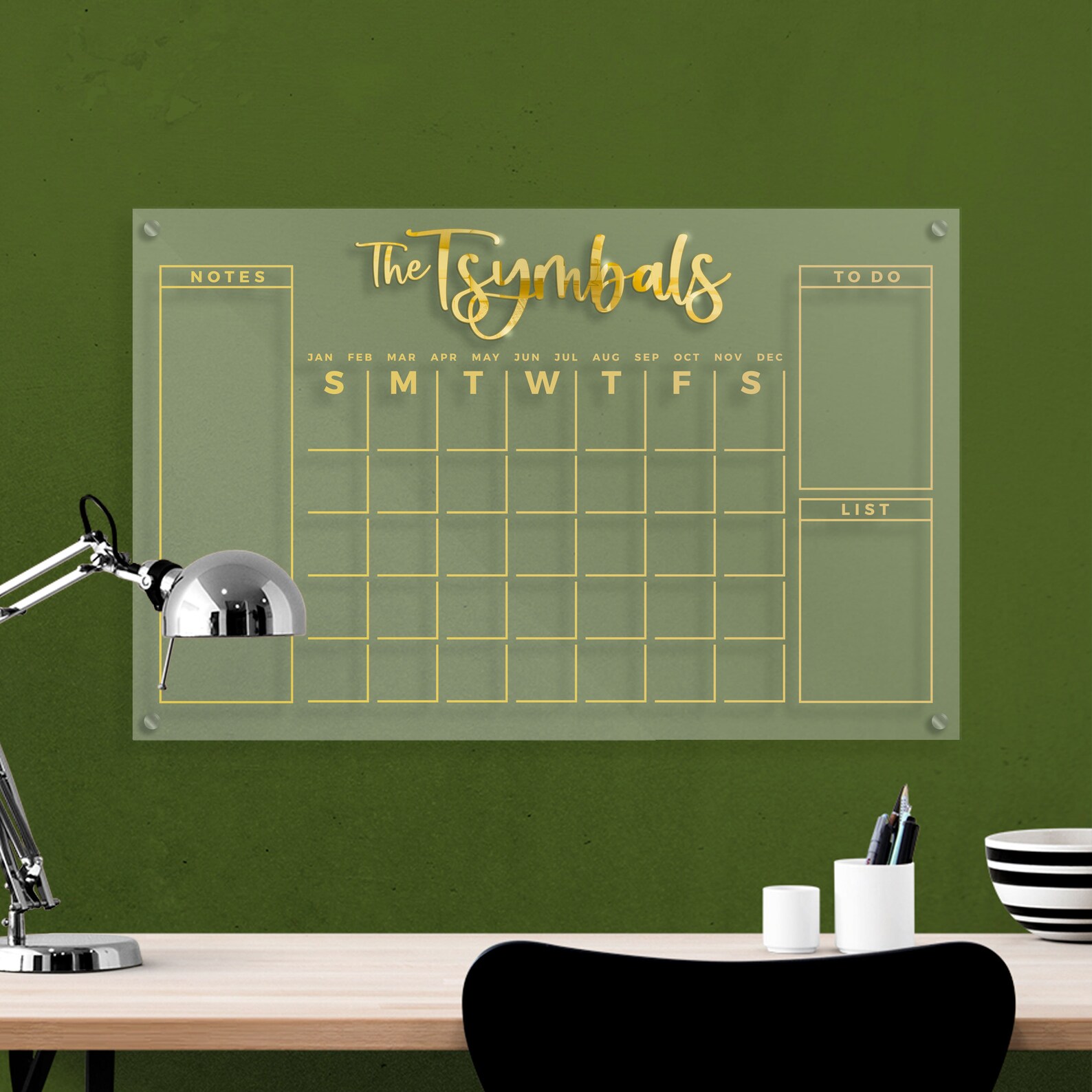 3D Name Acrylic Perpetual Calendar Dry Erase Monthly Bulletin - Etsy