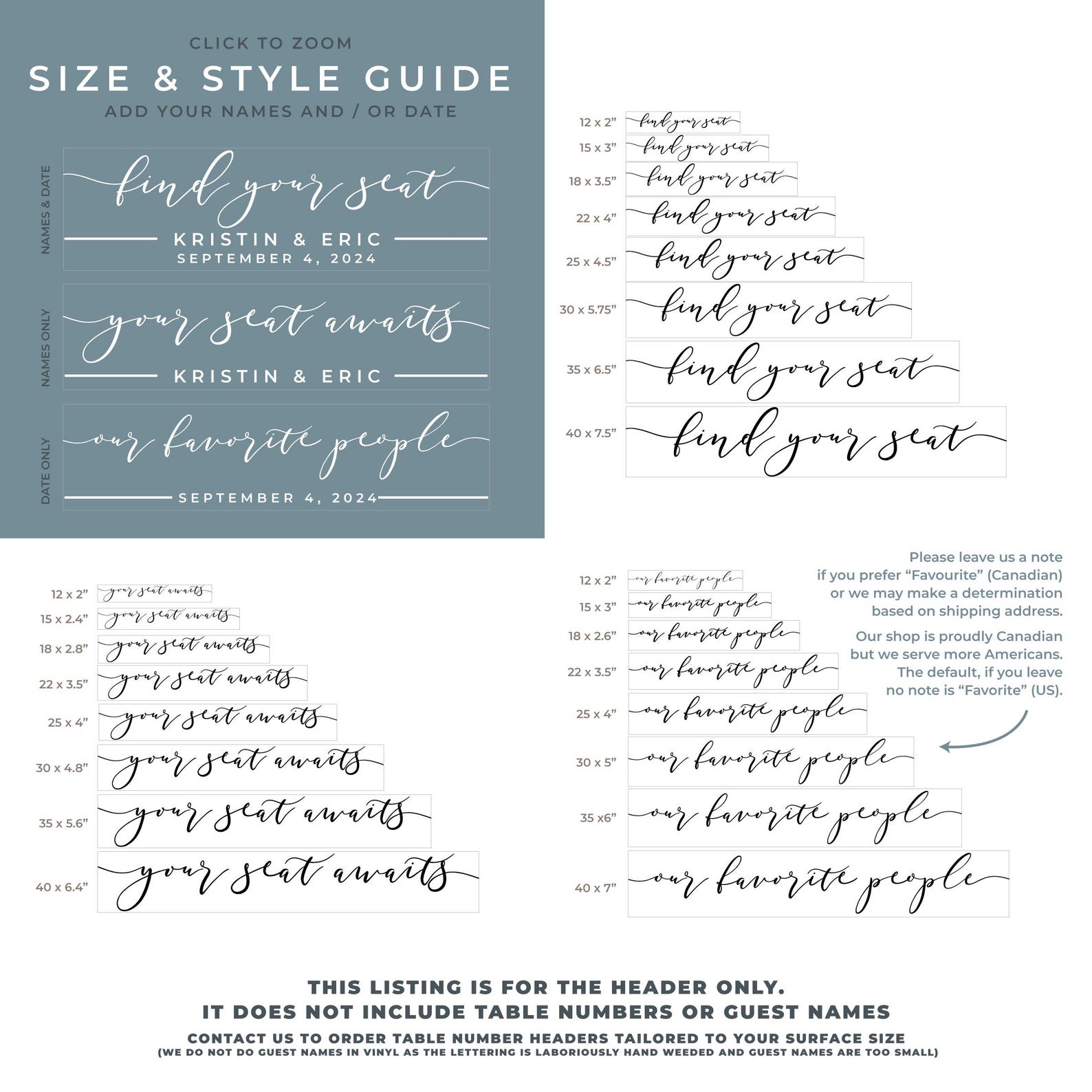 Please Find Your Seat Custom Vinyl Decal Sticker for Wedding Seating ...