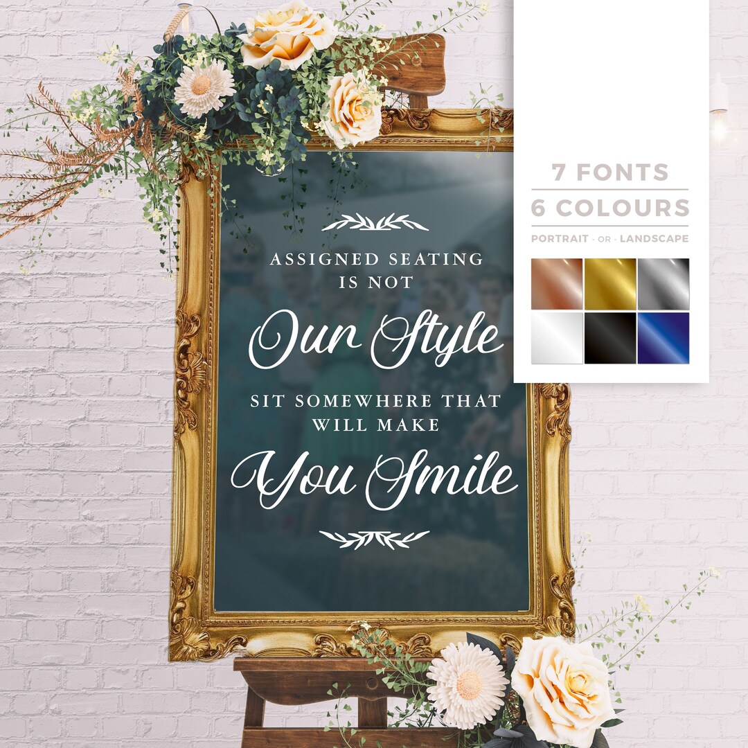 Ceremony Seating Sign Vinyl Decal Sticker DIY Wedding Decor - Etsy