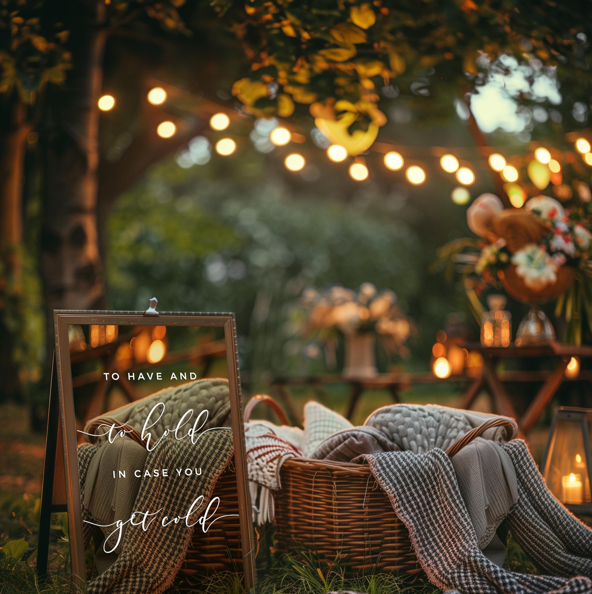Blankets Sign Decal for Fall Wedding | to Have and to Hold in Case You ...
