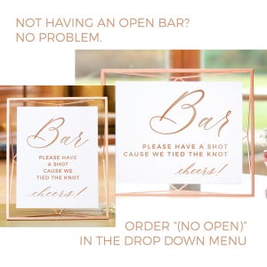 Open Bar Wedding Vinyl Decal Sticker, DIY Wedding Decor, Custom Wedding ...