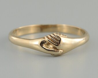 Traditional Fede Ring Made to Your Size in 9ct Gold - Etsy