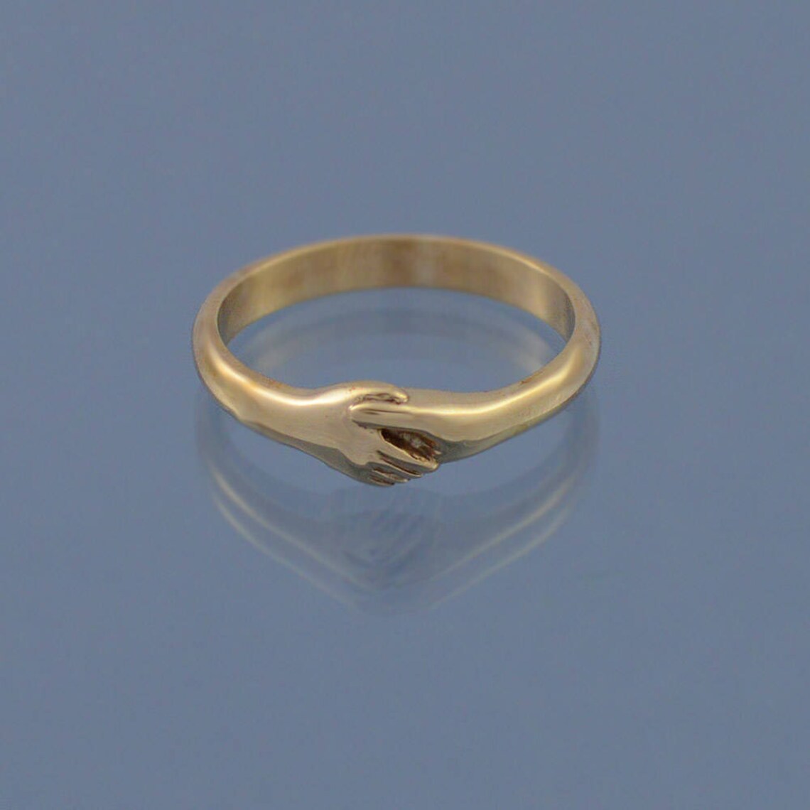 Plain Gold Fede Handshake Friendship Ring Available in 9ct | Etsy