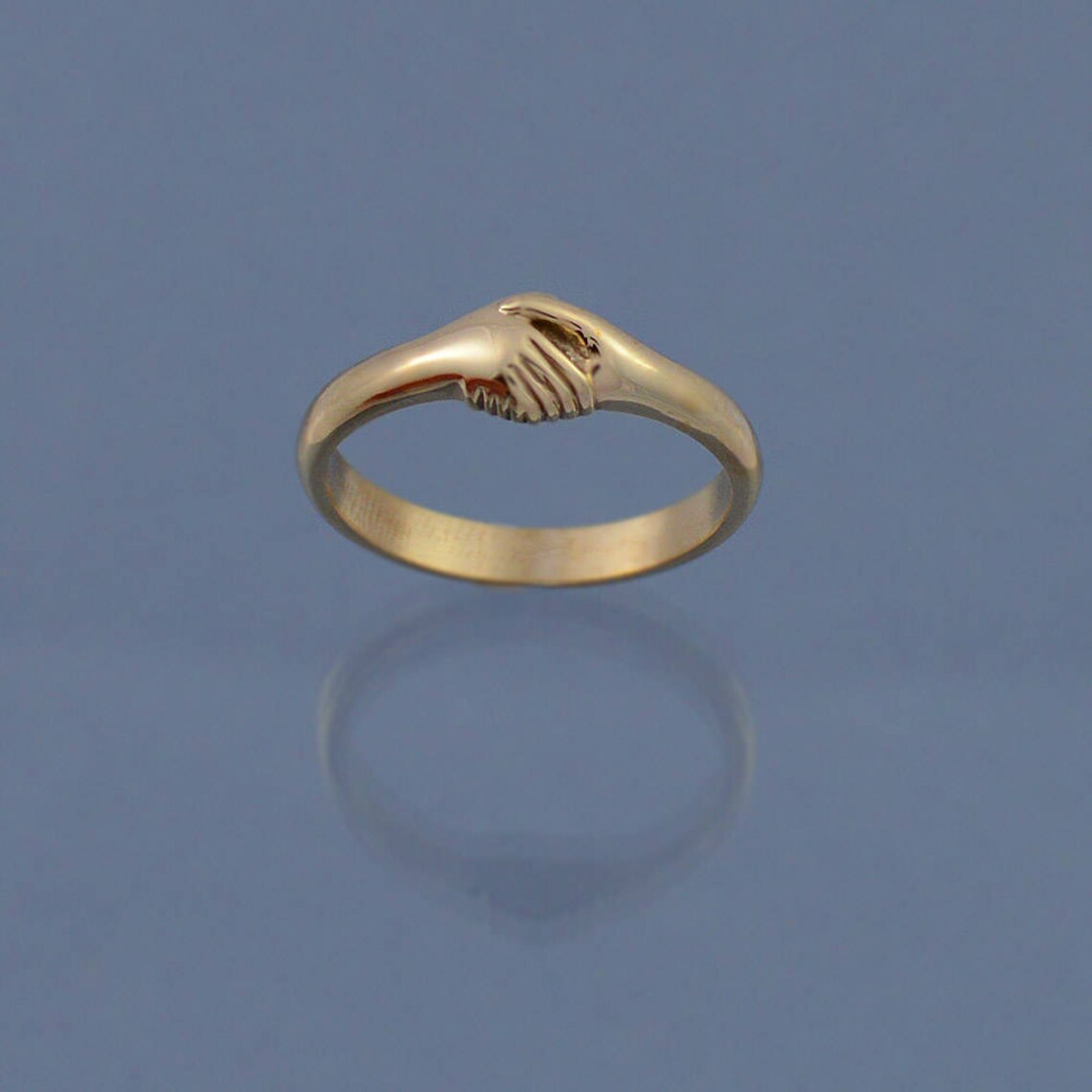 Plain Gold Fede Handshake Friendship Ring Available in 9ct | Etsy