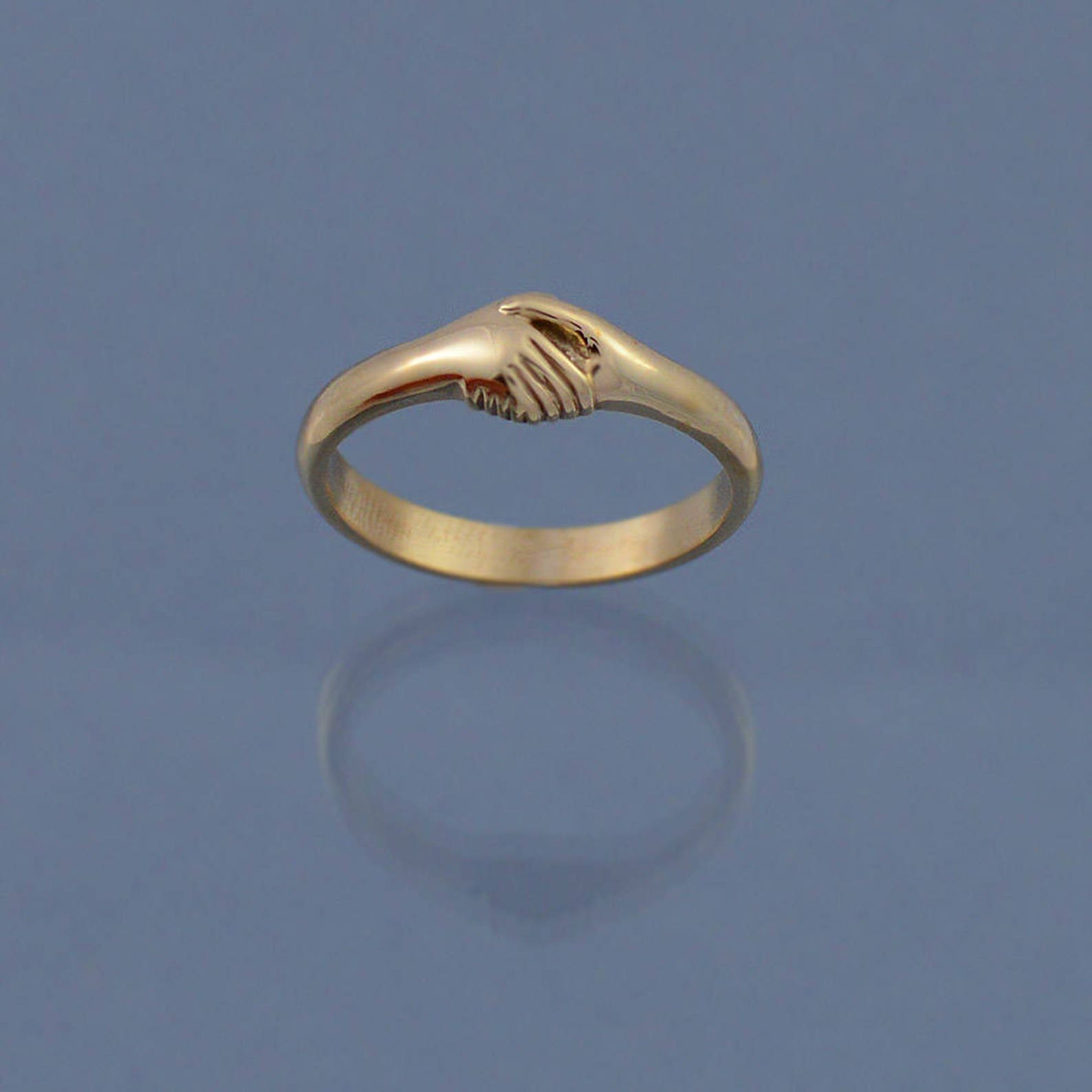 Plain Gold Fede Handshake Friendship Ring Available in 9ct - Etsy