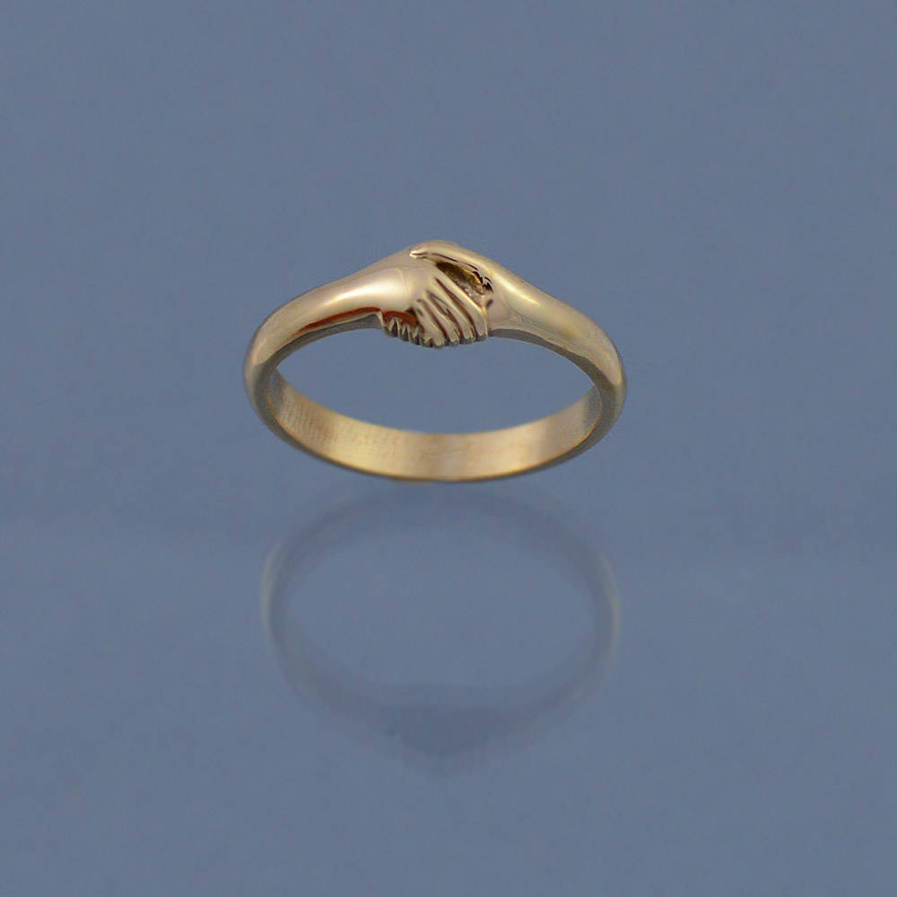 Plain Gold Fede Handshake Friendship Ring Available in 9ct | Etsy
