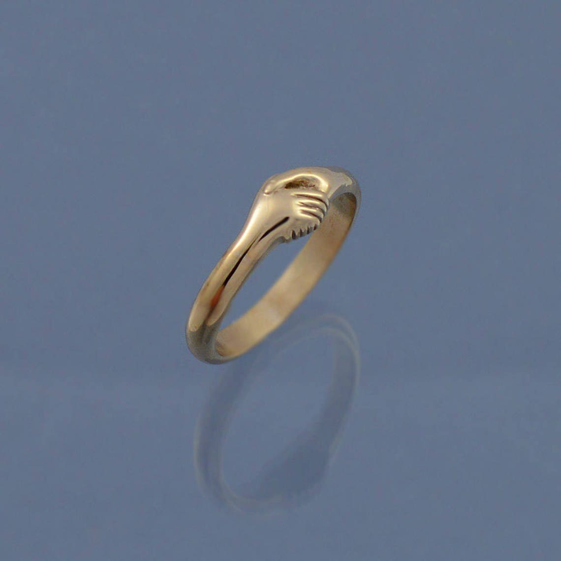 Plain Gold Fede Handshake Friendship Ring Available in 9ct | Etsy