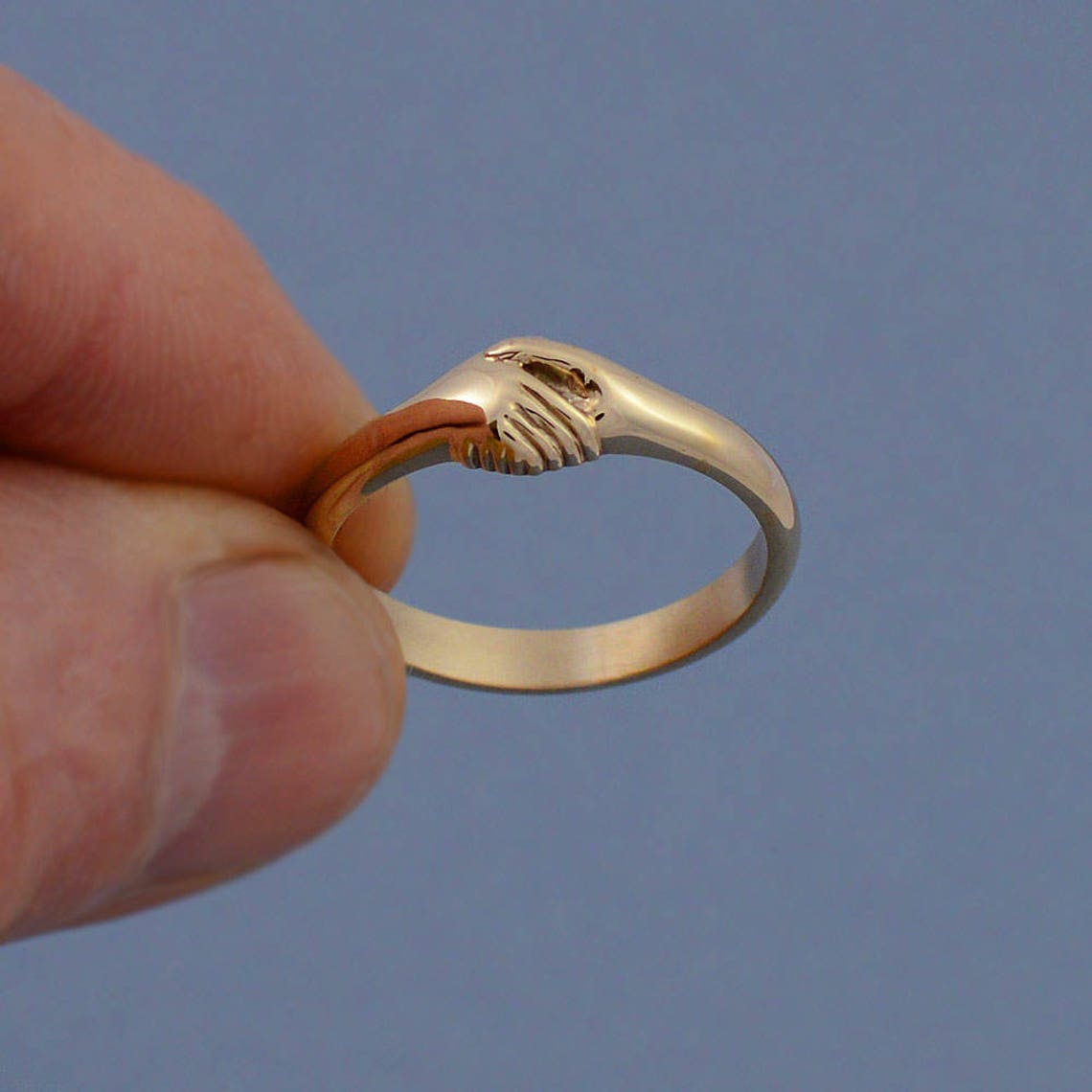 Plain Gold Fede Handshake Friendship Ring Available in 9ct | Etsy
