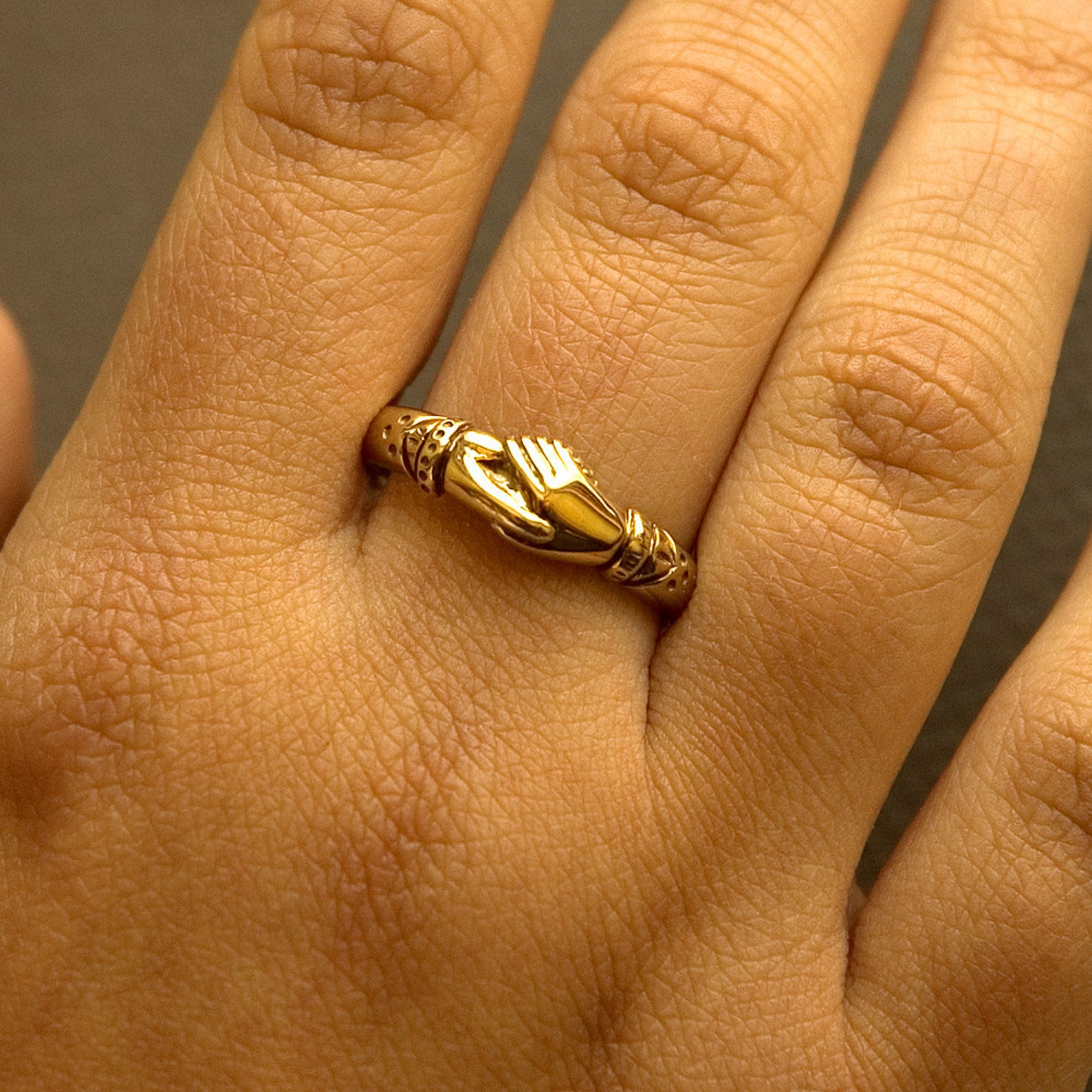 Traditional Fede Ring Made to Your Size in 9ct Gold - Etsy UK