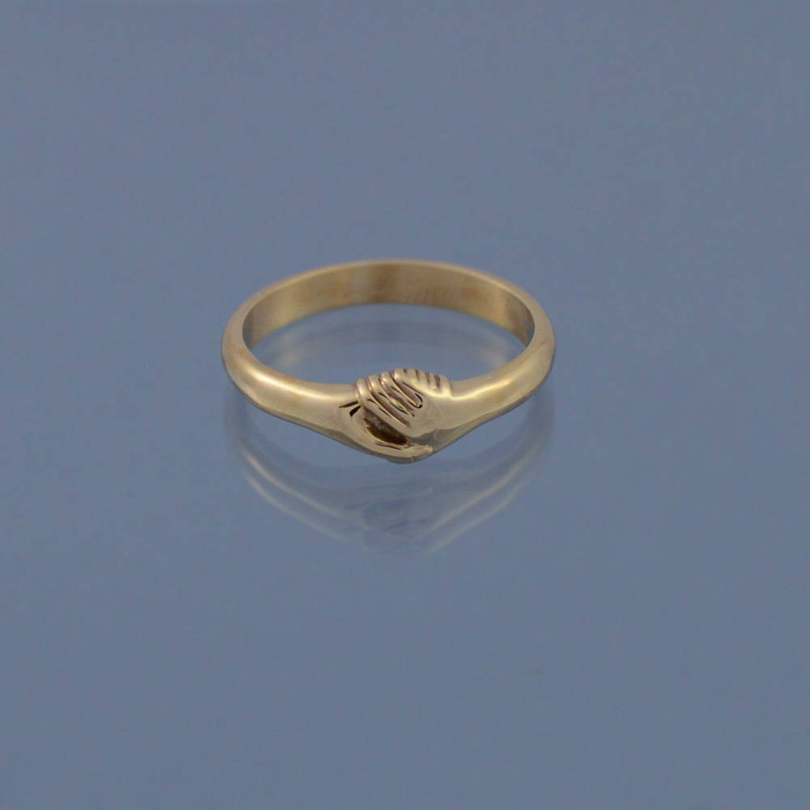Plain Gold Fede Handshake Friendship Ring Available in 9ct | Etsy
