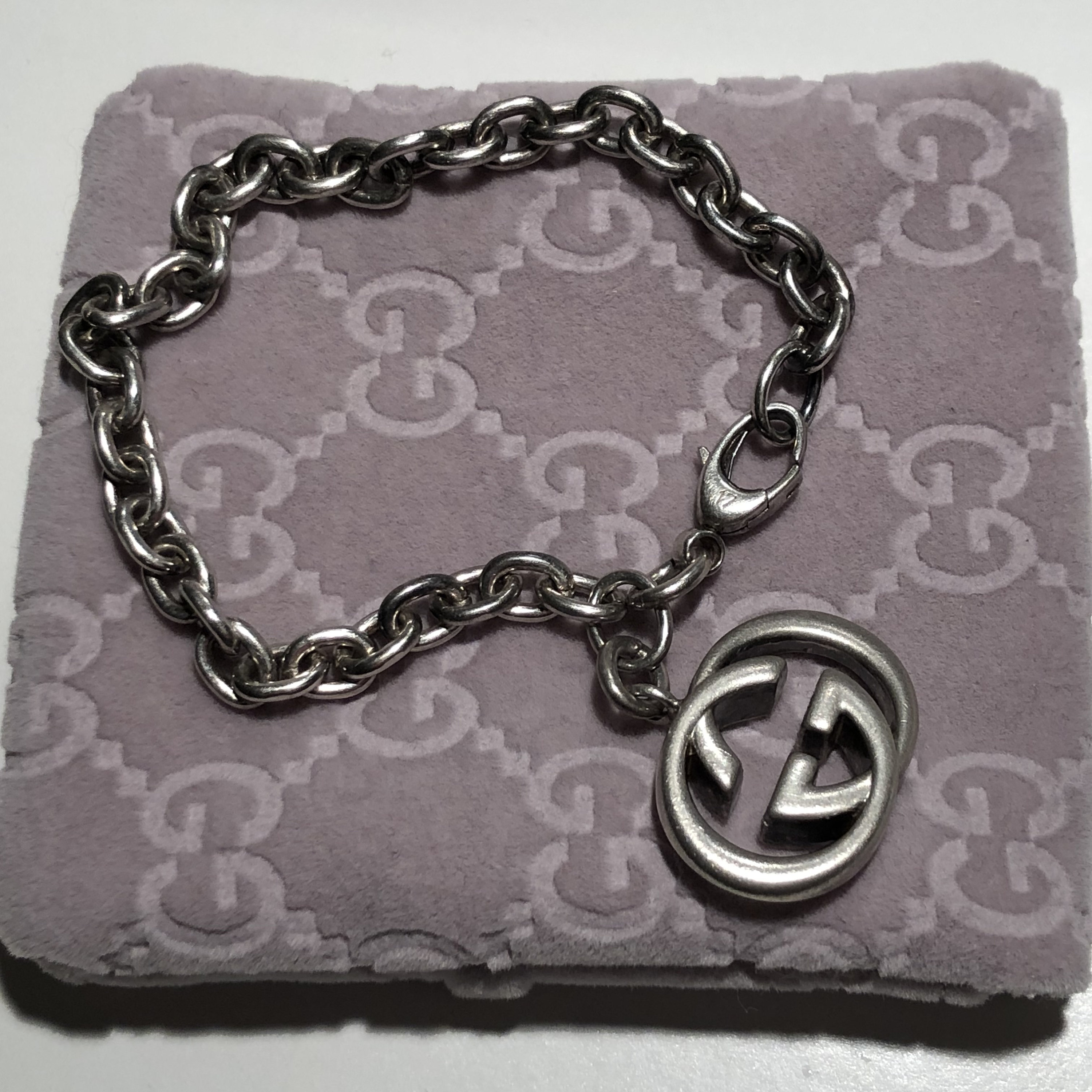 Gucci Interlocking G Bracelet in Silver - Etsy