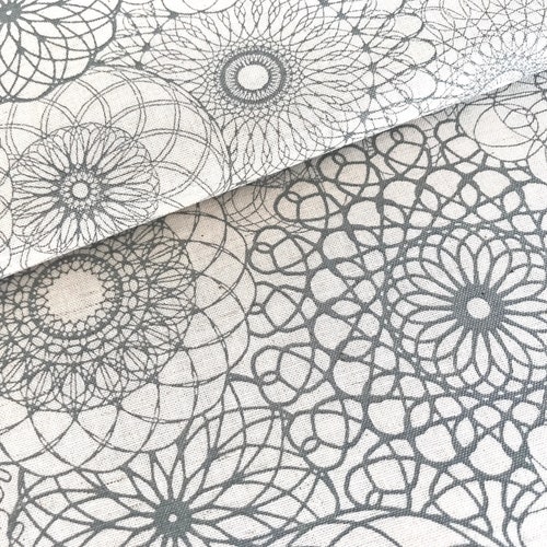 Japanese Linen Fabric Blue Scroll Grass Pattern Print Fine | Etsy