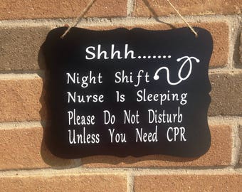 Nurse Sleeping Sign | Etsy