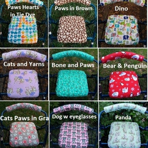 Flannel Rollator Walker Seat Cover Bar Cover Paws Hearts - Etsy