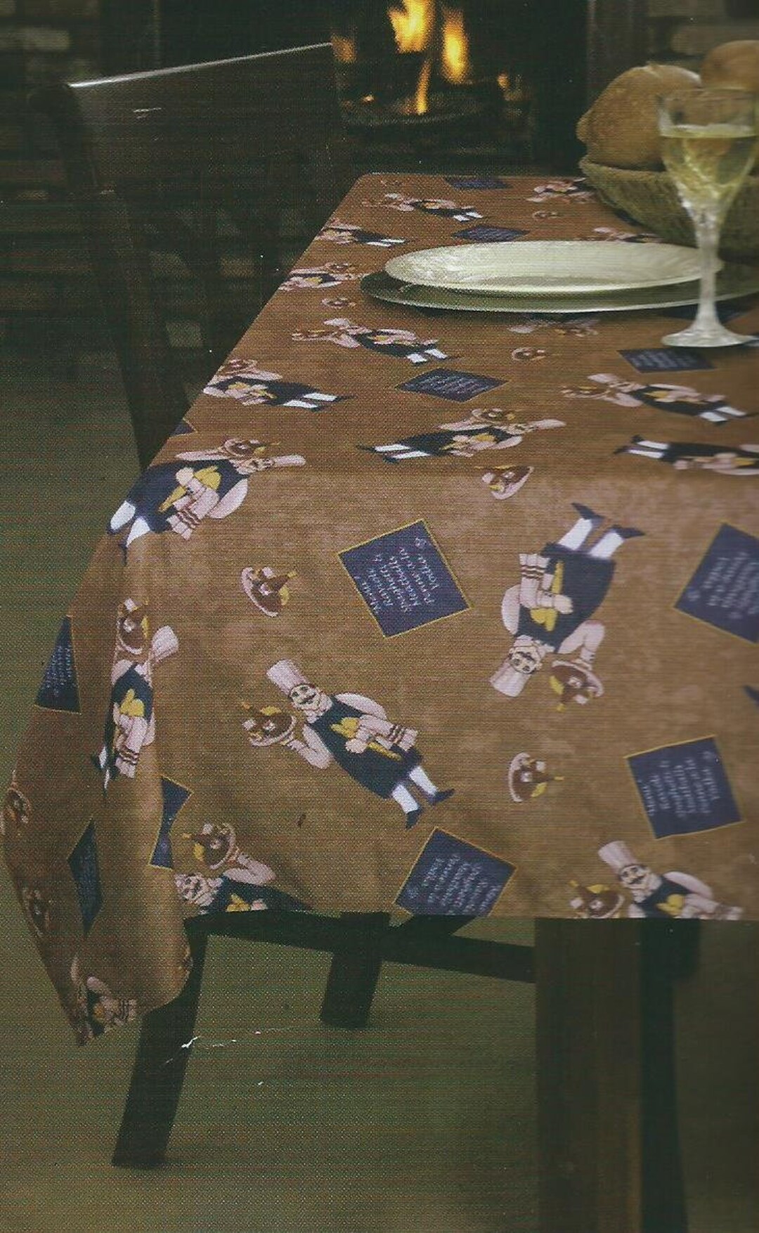 Fabric Tablecloth Chef and Menu - Etsy