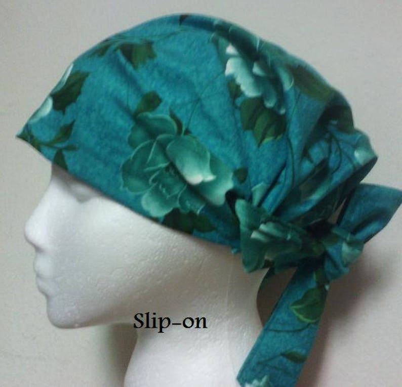 Slip-on Hat Cap Headscarf Head Cover Hair Wrap Scrub Chemo Cancer Biker ...