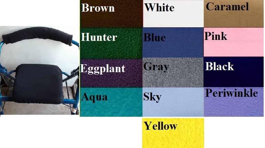 Fleece Solid Color Fabric Rollator Walker Seat Cover and Bar Cover - Etsy