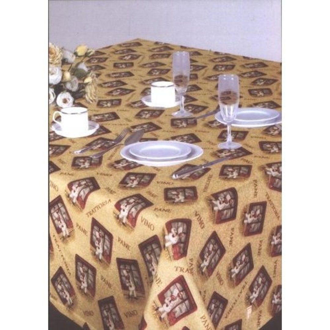 Chef Pane Vino Trattoria Fabric Tablecloth - Etsy