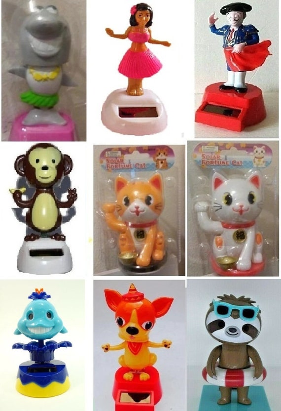 Solar Powered Dancing Toys Cat Monkey Matador Shark Circus - Etsy