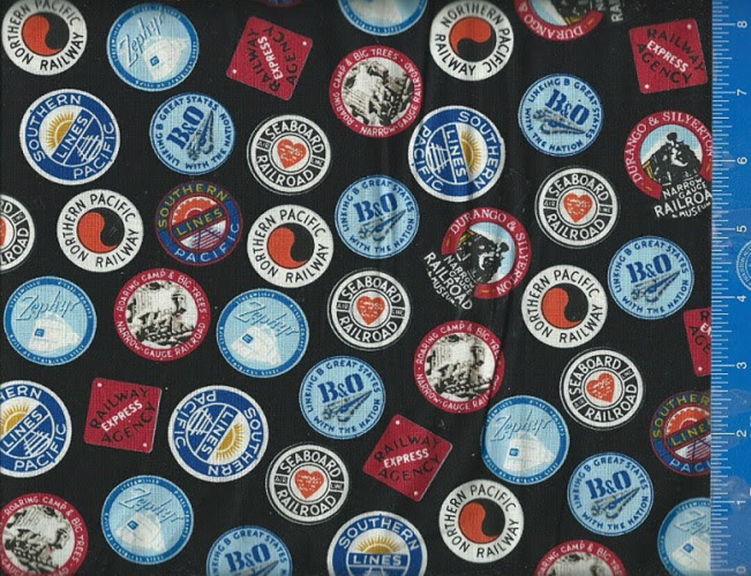 A Ticket to Ride Names of Train Lines Fabric Cotton Crafting Quilting ...