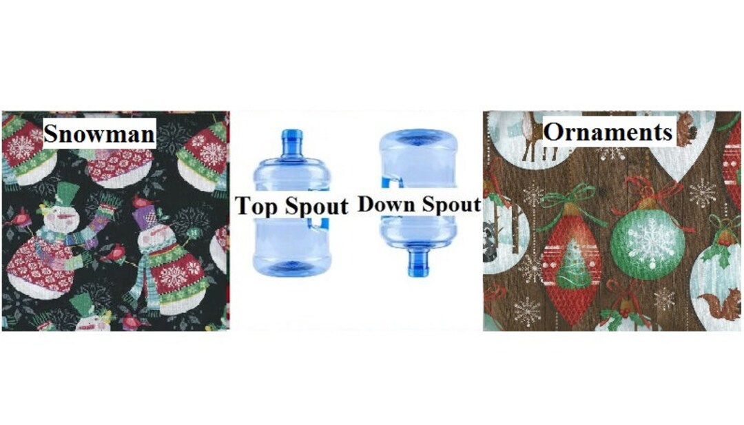 HOLIDAY 3 or 5 Gallon Holiday Winter Fabric Water Bottle Cover CHOOSE ...