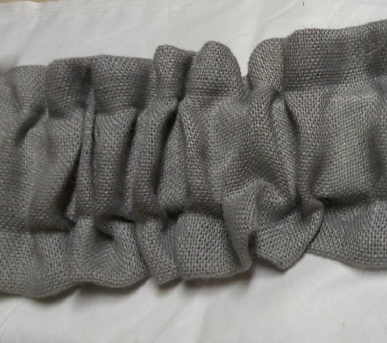 Ruffle Sleeve Window Valance Burlap Color Gray - Etsy