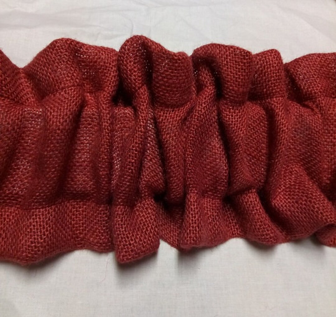 Ruffle Sleeve Window Valance Burlap Color Rust - Etsy