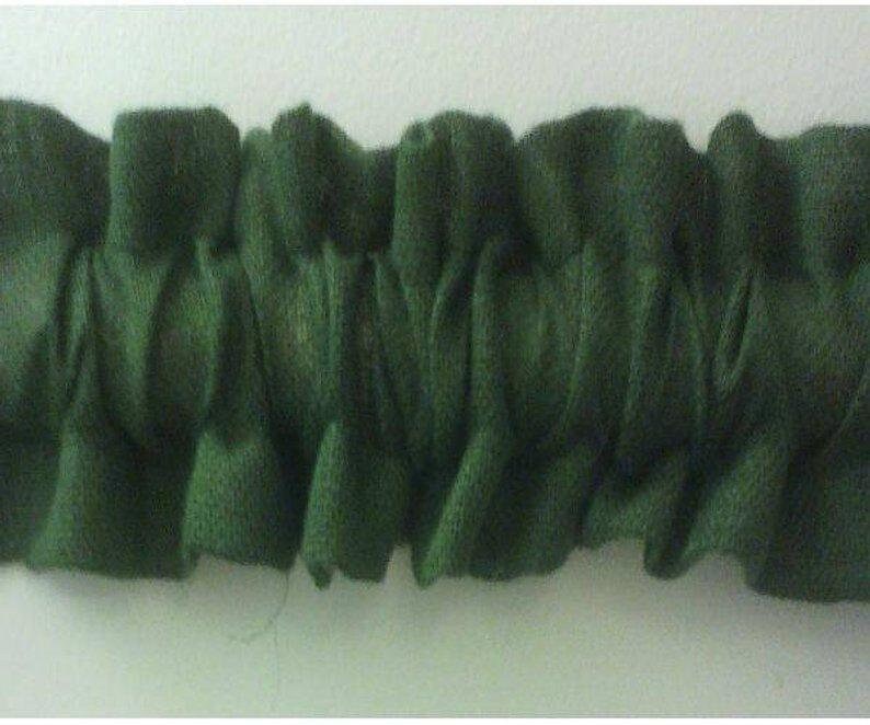 Ruffle Sleeve Window Valance Burlap Color Hunter Green | Etsy