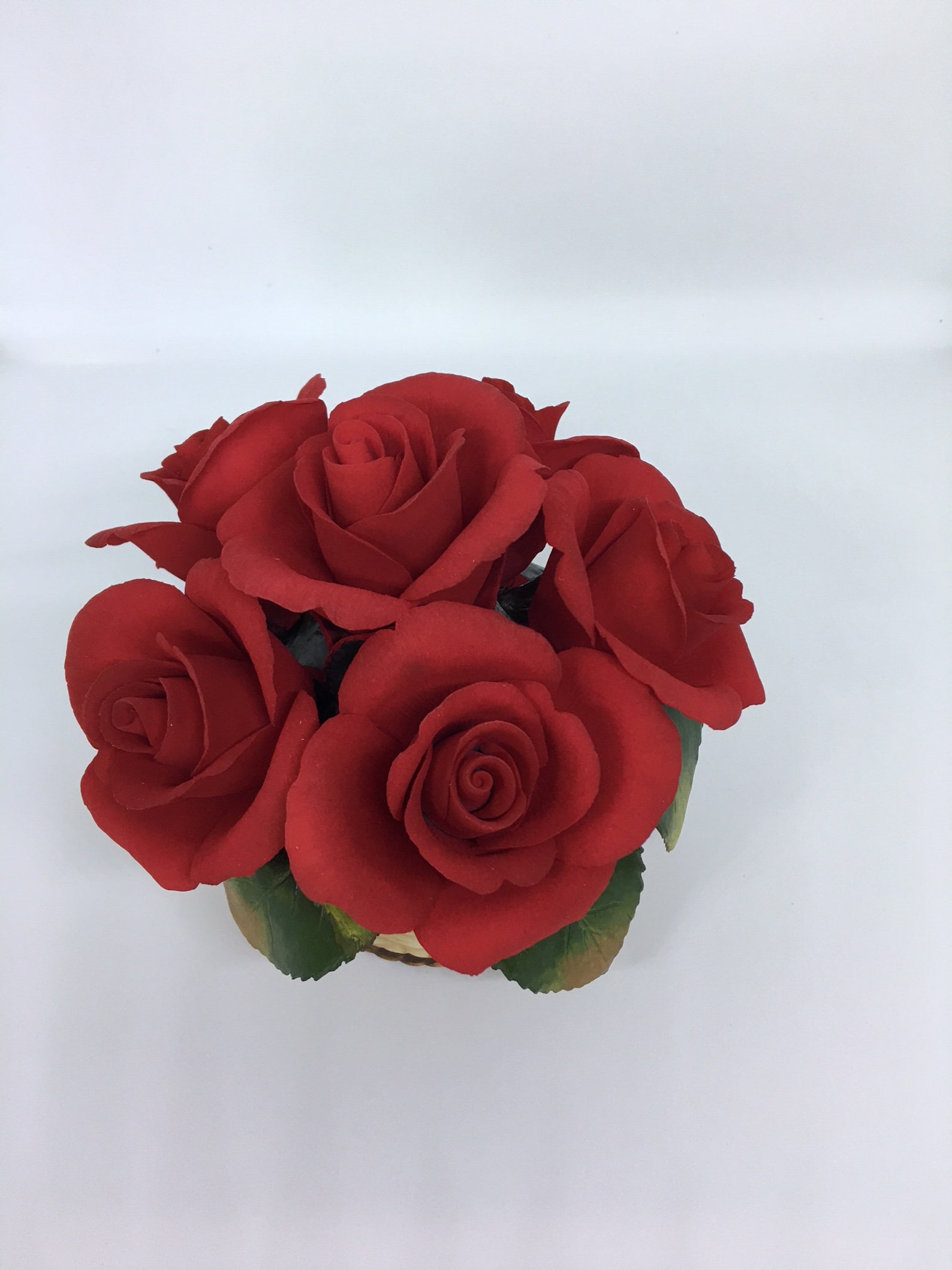 Capodimonte Handmade Porcelain Red Roses Produced by Our Artisans at ...