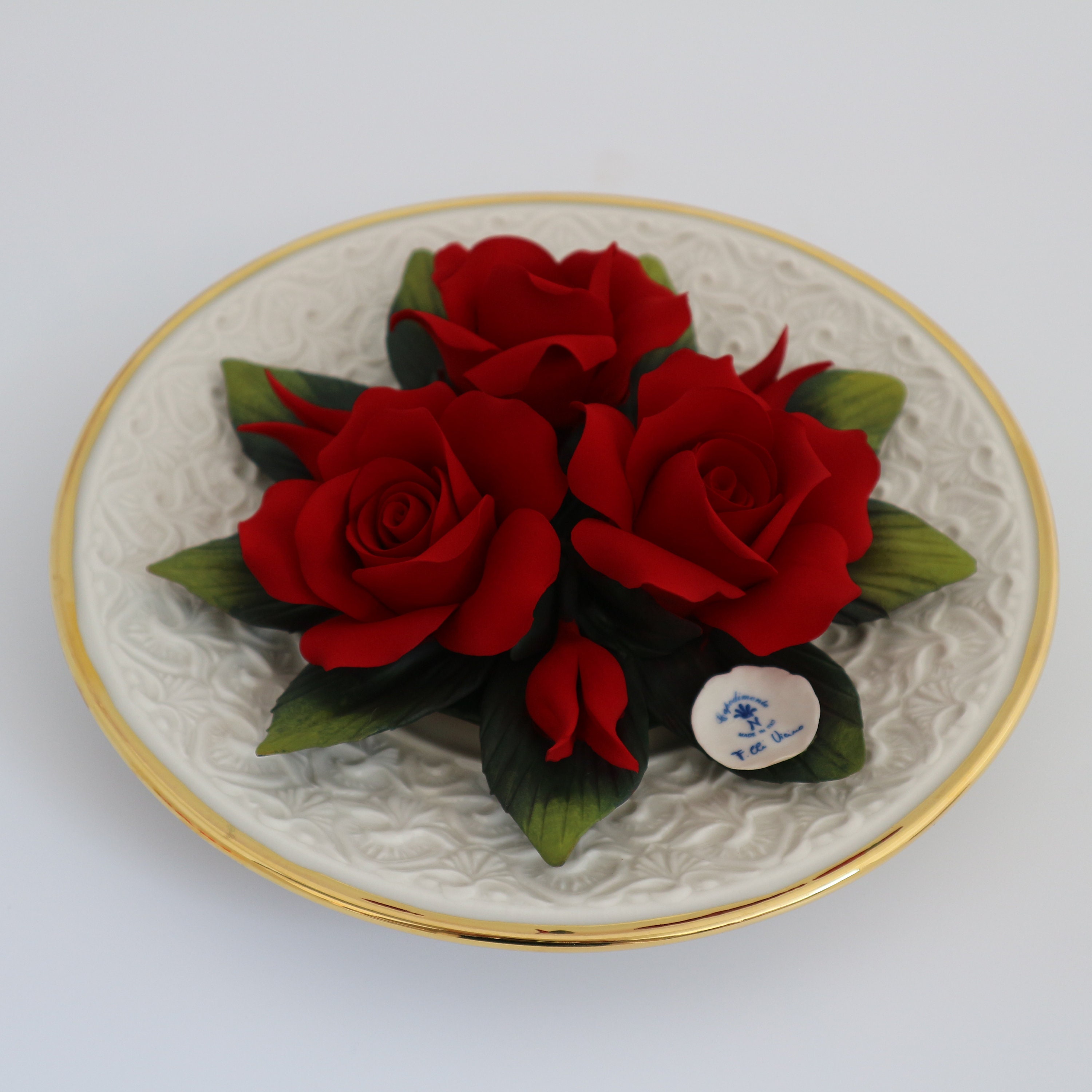 Capodimonte Porcelain Plate With Handmade Roses - Etsy