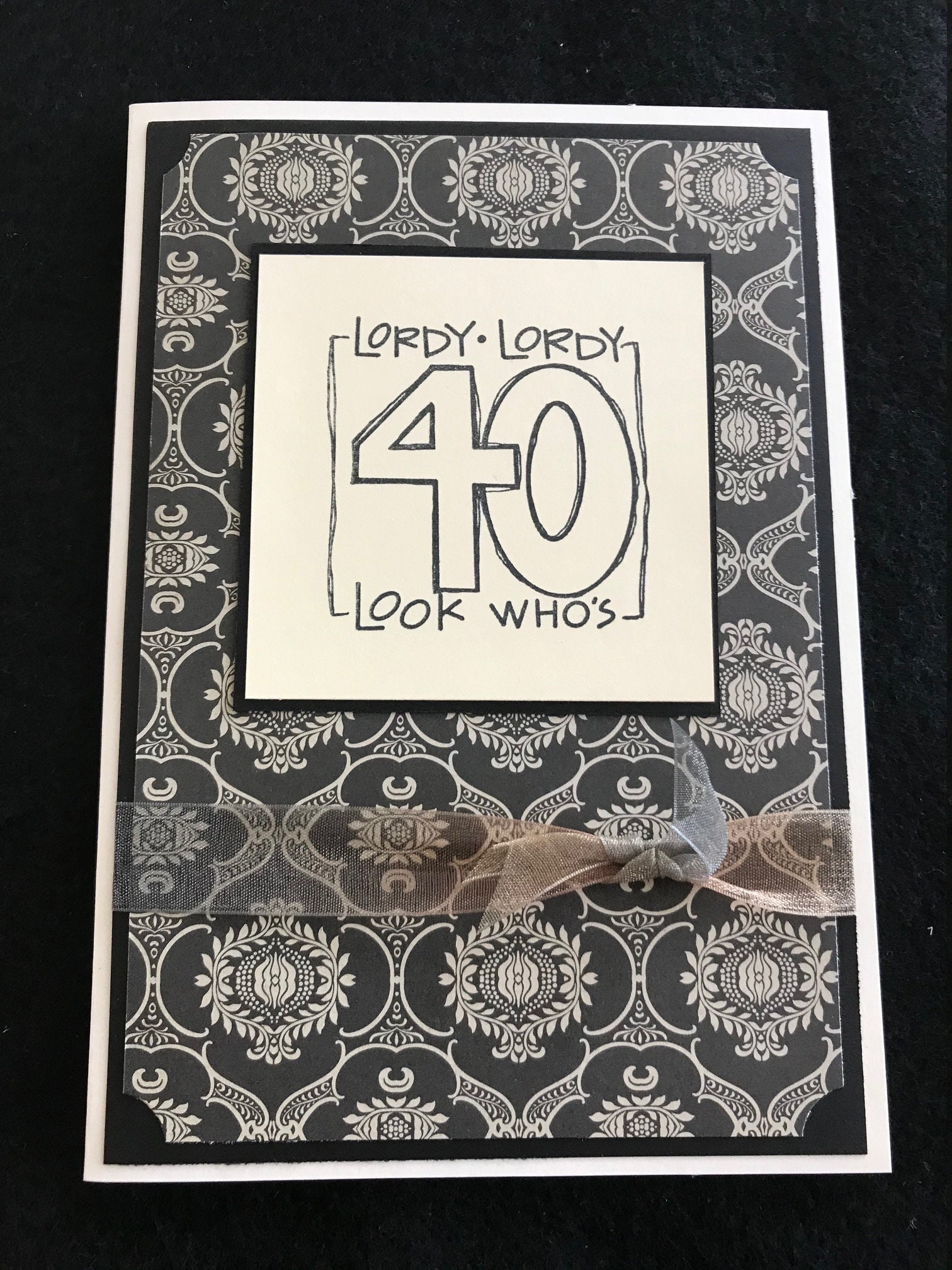 Handmade 40th Birthday Card - Etsy