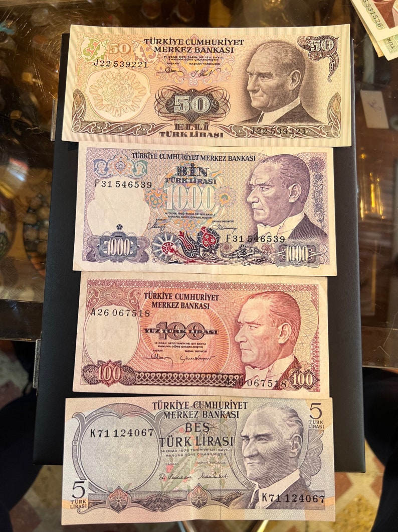 5 Old Paper Money of the Republic of Türkiye - Etsy