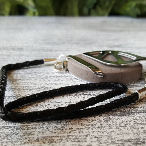 Black Leather Bolo Wrap Bracelet Bellabeat Leaf and Ivy - Etsy