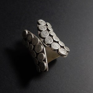 Tribal Ethnic Double Spiral Ring - Handmade Silver Ring for Women ...