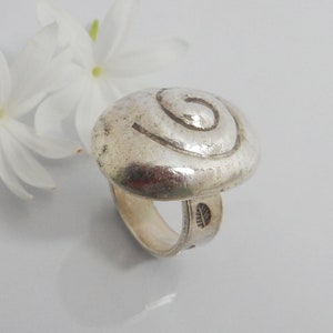 Silver Plain Ethnic Swirl Seashell Ring Silver Rings Boho - Etsy