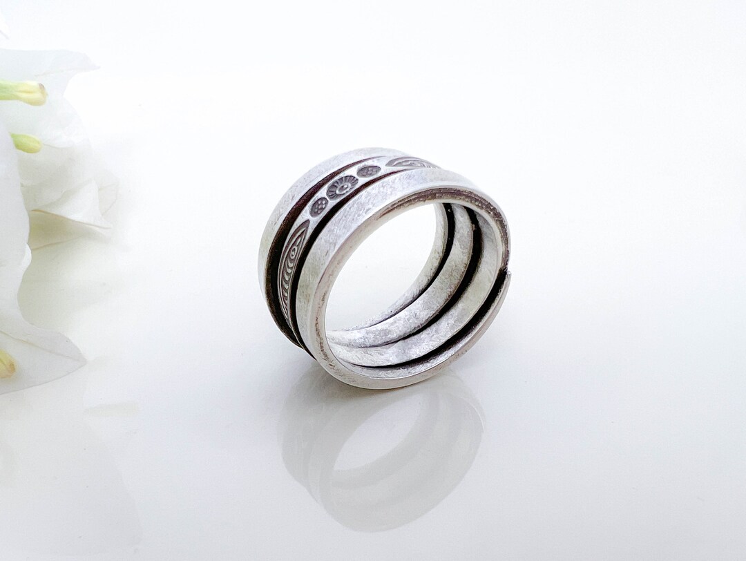 Triple Layer Boho Ring, Indigenous Ring, Ethno Style Ring, Middle ...