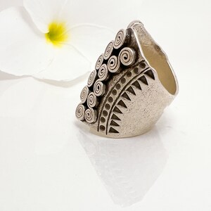 Tribal Ethnic Double Spiral Ring - Handmade Silver Ring for Women ...