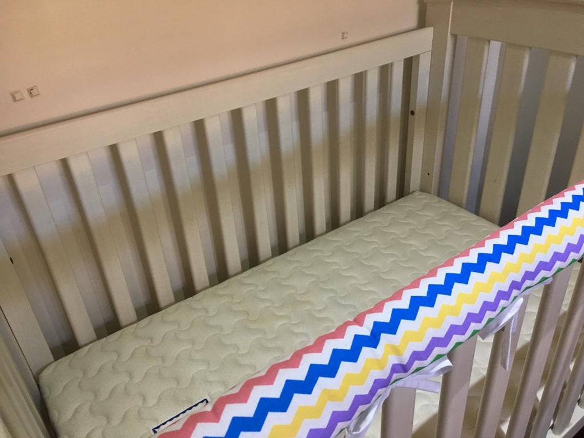 Reversible Baby Cot Teething Rail Cover Protector - RAINBOW CHEVRON ...