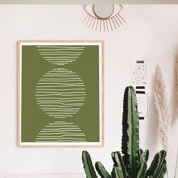 Abstract Art Prints Olive Green - Etsy