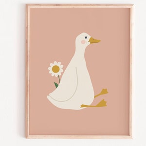 Silly Goose Wall Art, Cute Goose Poster, Dark Green Boy Nursery Decor ...
