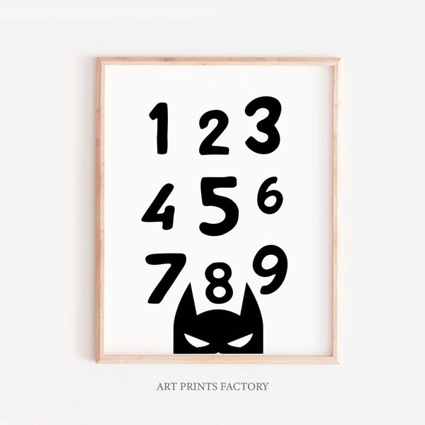 Superhero Number Poster - Etsy