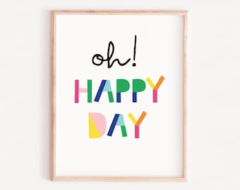 Oh Happy Day, Watercolor Nursery Art, Nursery Printables, Nursery ...