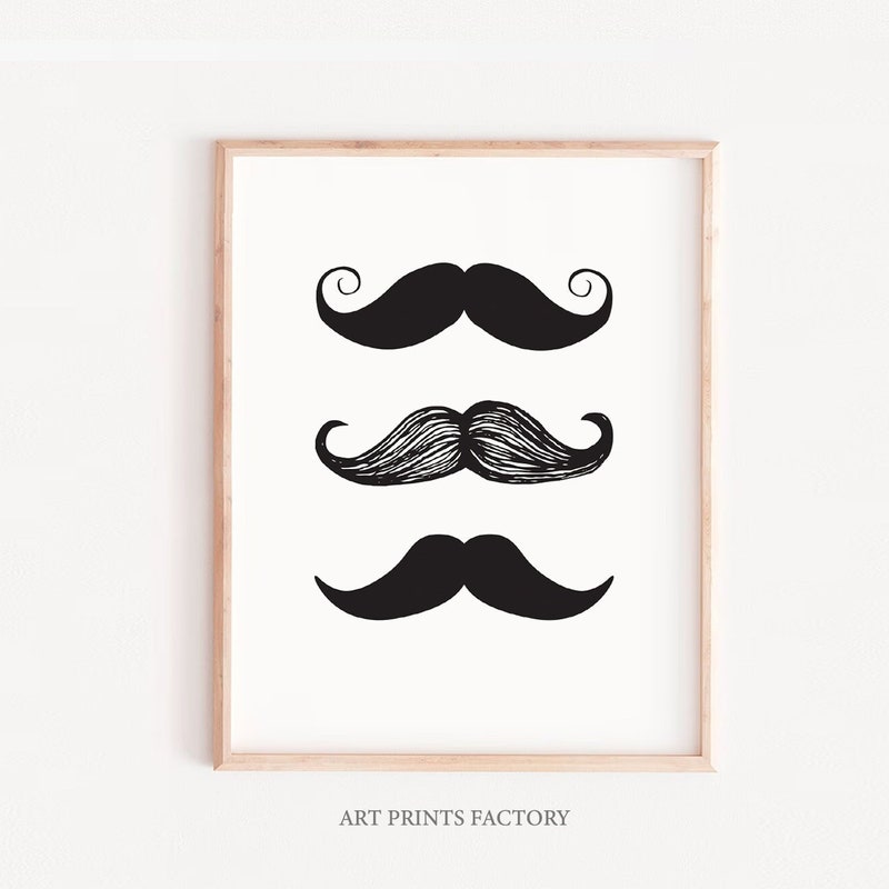 Mustache Art - Etsy