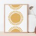 Modern Sun Art Print, Abstract Sun Wall Art, Sun Rays Mustard Print ...