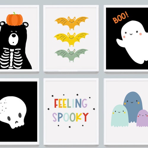 Halloween Printables Cute Ghost Spooky Friends Bat - Etsy