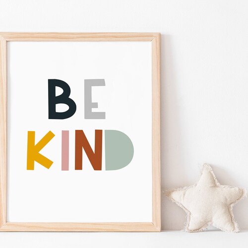 Be Kind Printable Wall Art Classroom Poster Scandinavian | Etsy