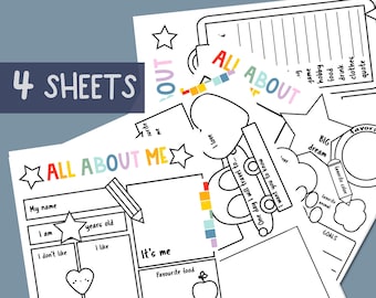 All About Me Worksheet - Etsy