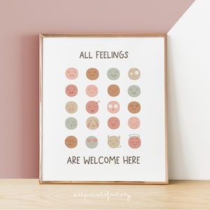 ALL FEELINGS ARE Welcome, Feelings Chart, Emotions, Feelings Poster ...
