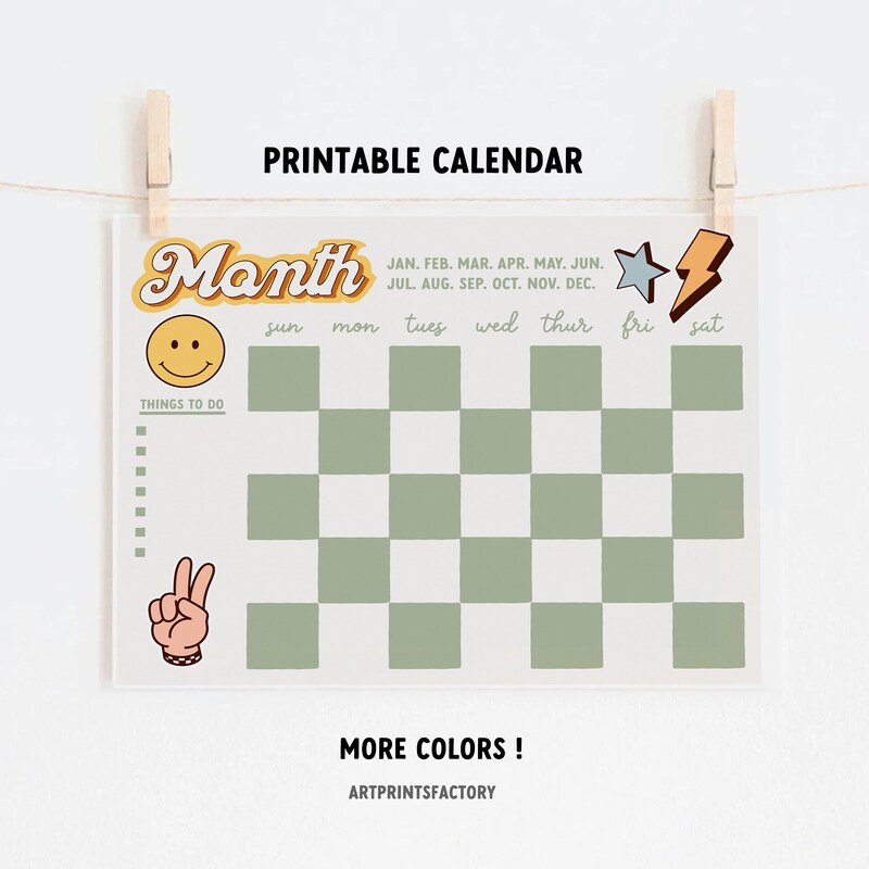 Retro Calendar - Etsy