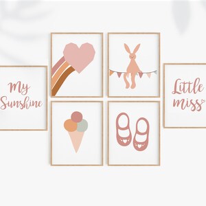Set of 6 Neutral Nursery Print, Baby Girl Art, Nursery Printable Set ...
